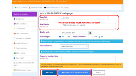 Tutorials - Adding a page