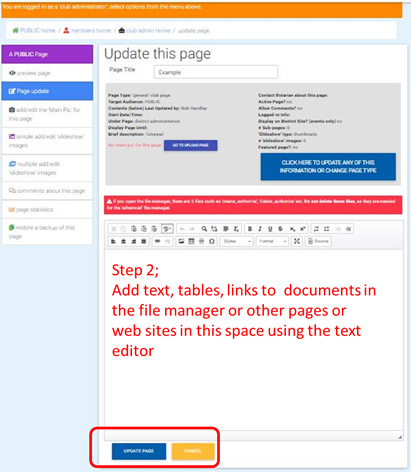 Tutorials - Updating pages