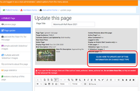 Tutorials - Updating pages