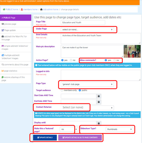 Tutorials - Updating pages